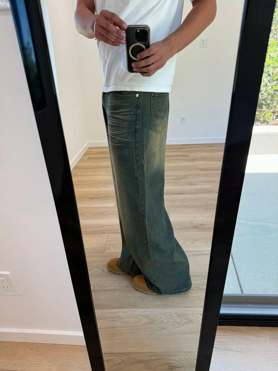 Baggy Jeans - Green Desert Wash Baggy Jeans – Fluenced