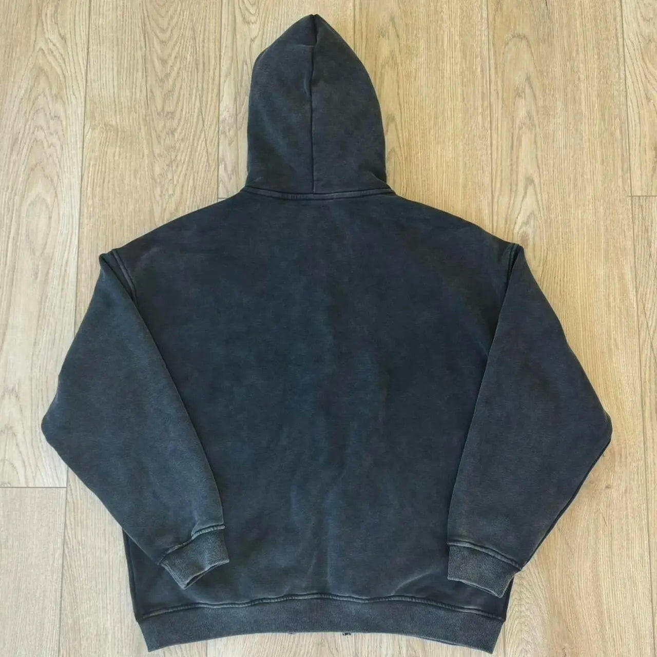 Double Zip Up Hoodie - Faded Black Zip-Up in Trendy Streetwear – Fluenced